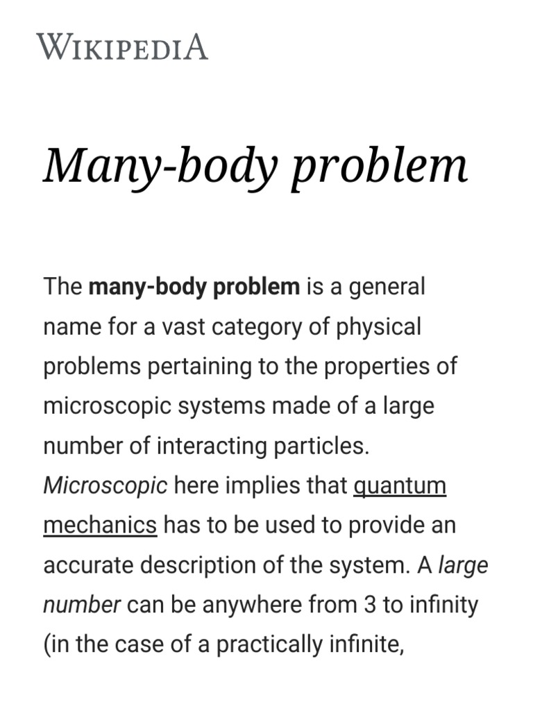 Many Body Problem | Download Free PDF | Quantum Chromodynamics ...