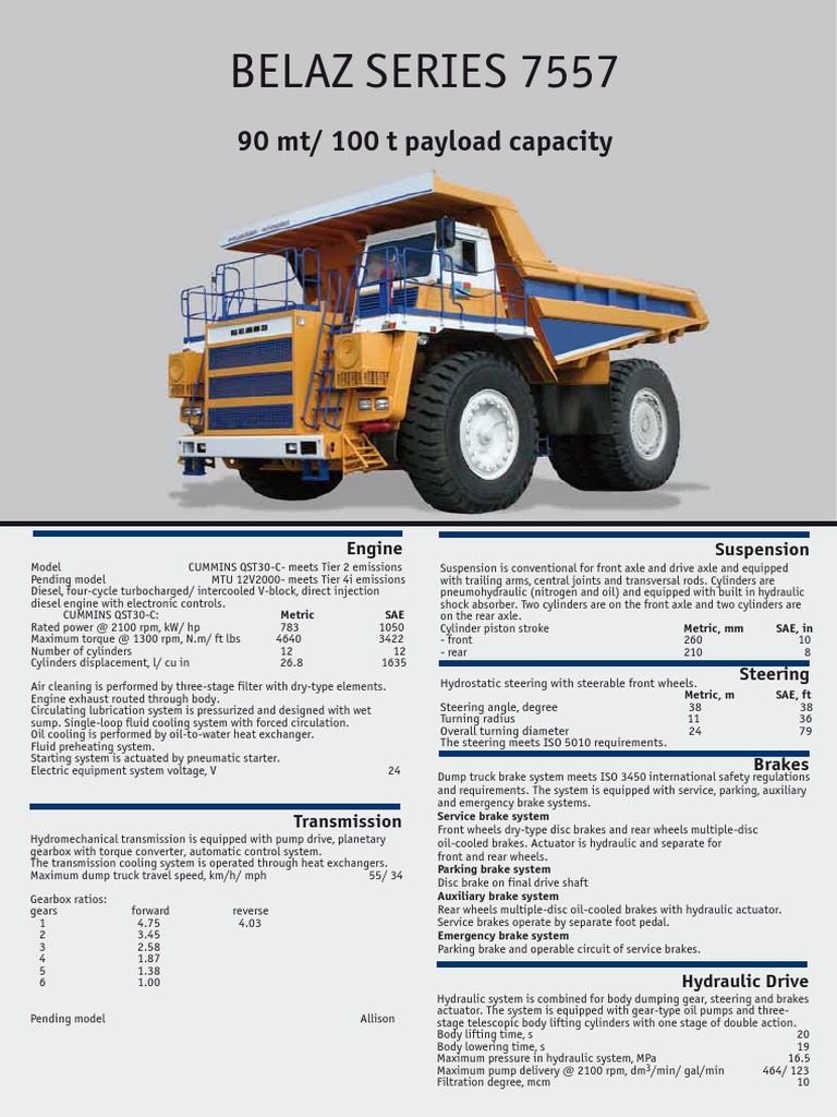 Belaz 75310 Usa and Canada | PDF | Transmission (Mechanics) | Brake