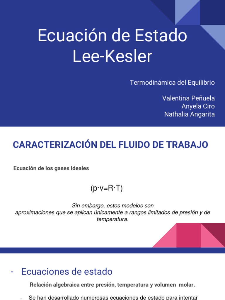 Lee Kesler | Gases | Química Física