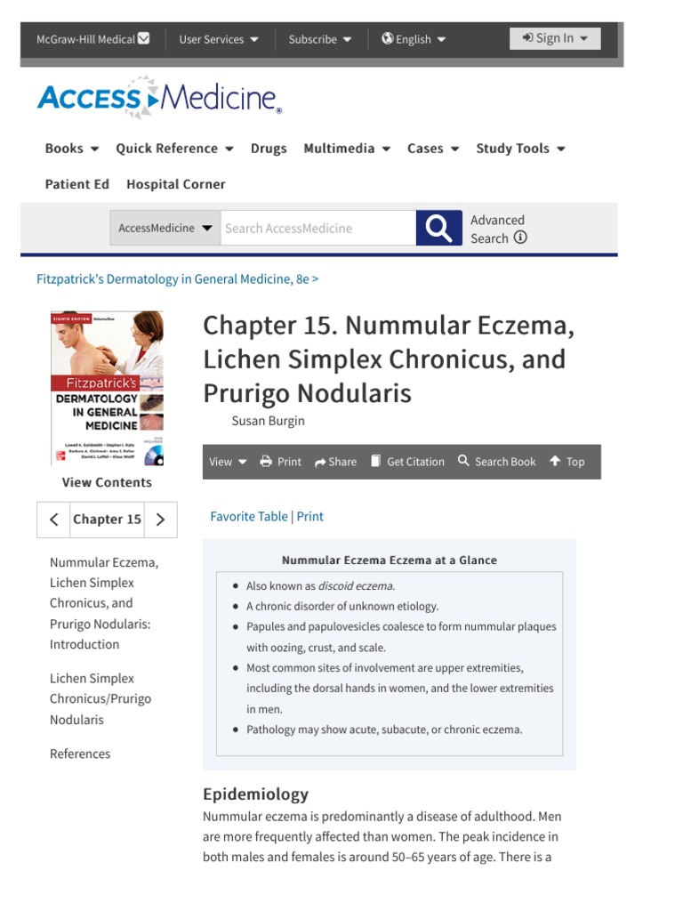 Chapter 15. Nummular Eczema, Lichen Simplex Chronicus, and Prurigo ...