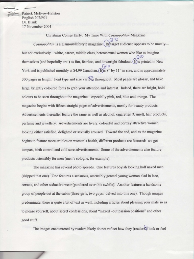 Short Exploration of A Single Issue of Cosmopolitan Magazine (Nov. 2004 ...