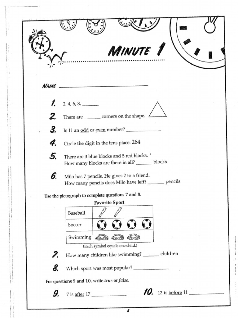 3rd Grade Math Minutes 1-50 PDF | PDF