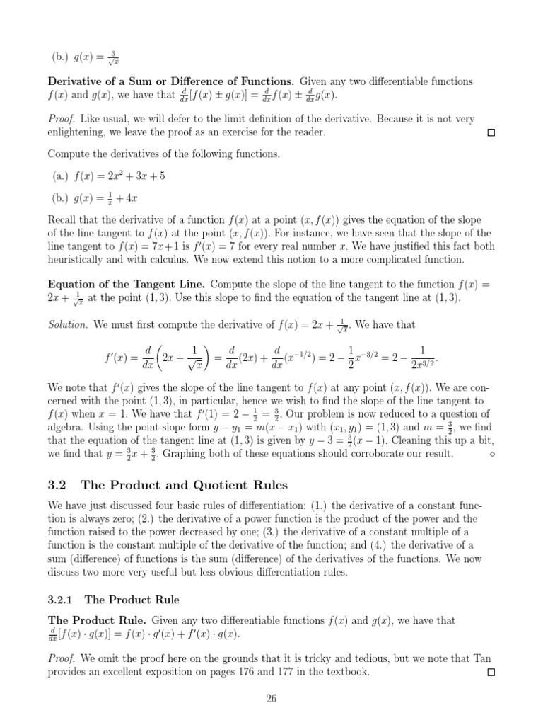 Math 115 Lecture Viii Notes Pdf Derivative Tangent