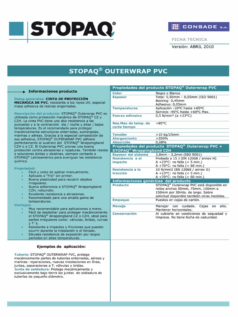 Proteccion Mecanica - Outerwrap PVC-1 | PDF