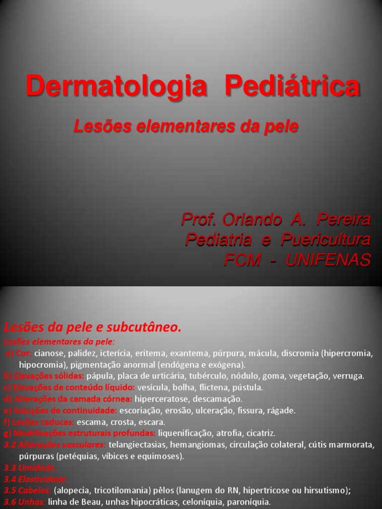 Lesões Dermatológicas em Pediatria PDF | PDF | Doenças cutâneas ...