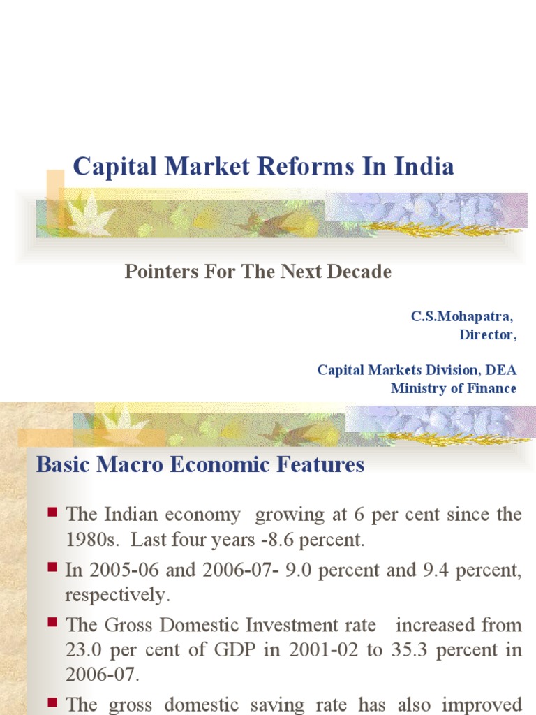 Capital Market Reforms in India: Pointers For The Next Decade | PDF ...