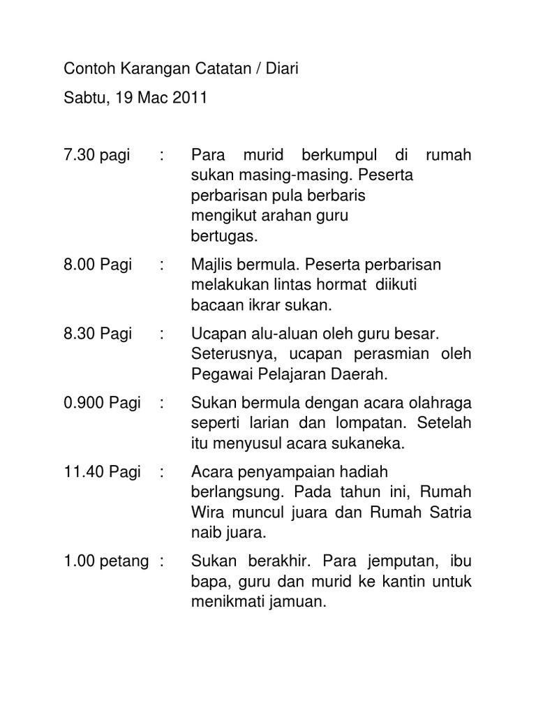 CTH Karangan Catatan | PDF
