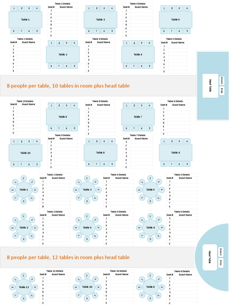 Wedding Seating Chart Template | PDF | Living Arrangements | Wedding
