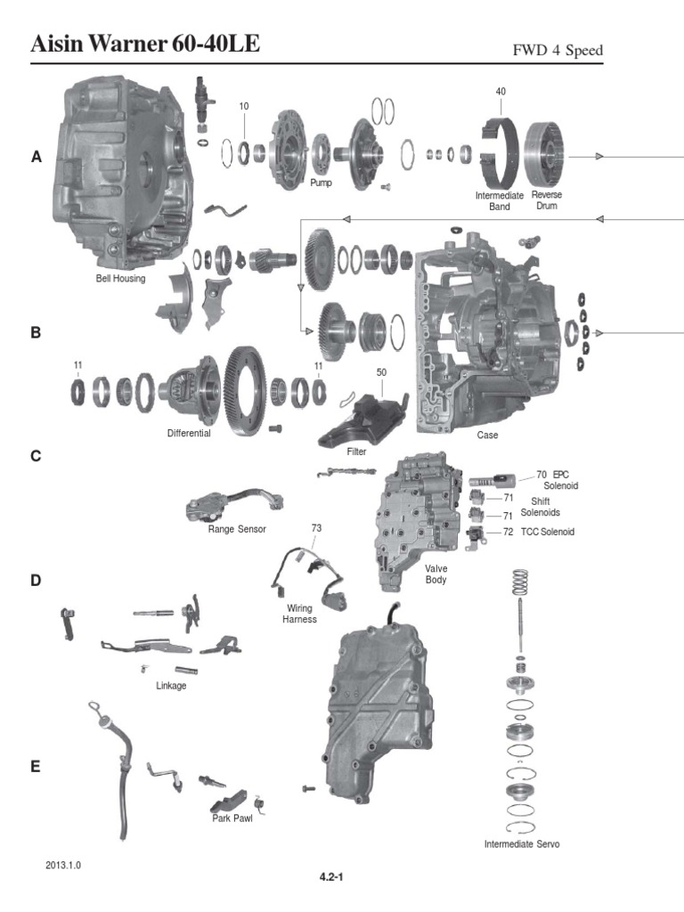 AW60-40LE Despiece | PDF | Clutch | Manual Transmission