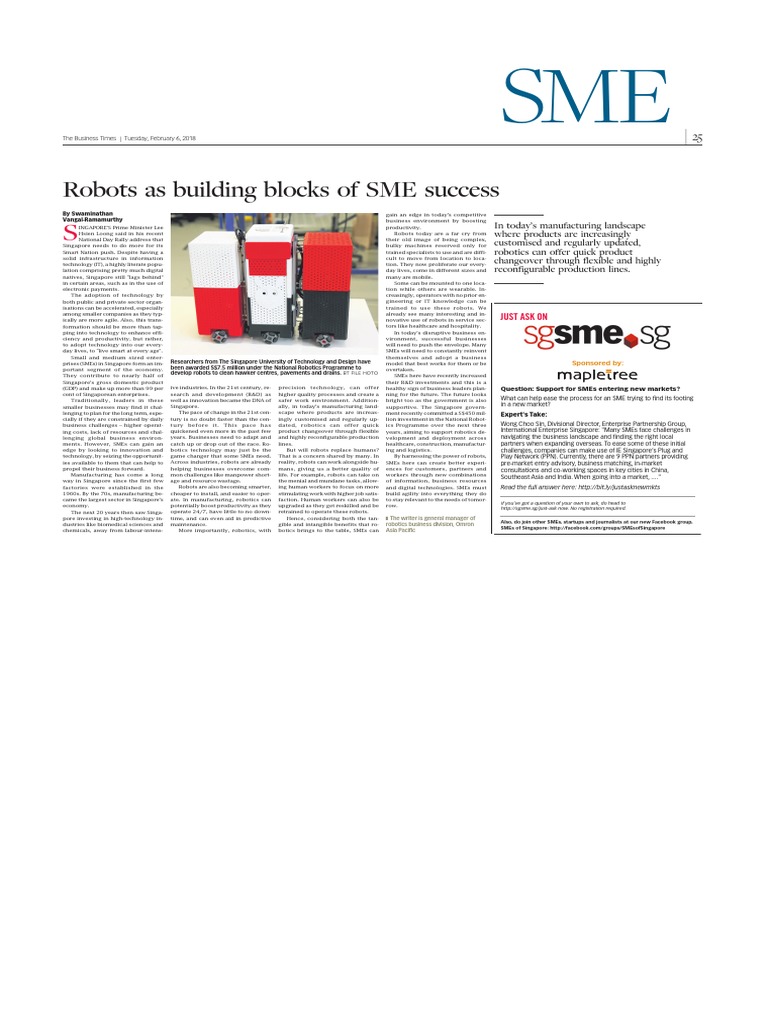 BT Robots As Building Blocks of SME Success | PDF | Singapore | World ...