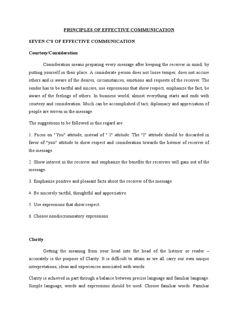 Principles of Effective Communication | PDF | Communication | Grammar