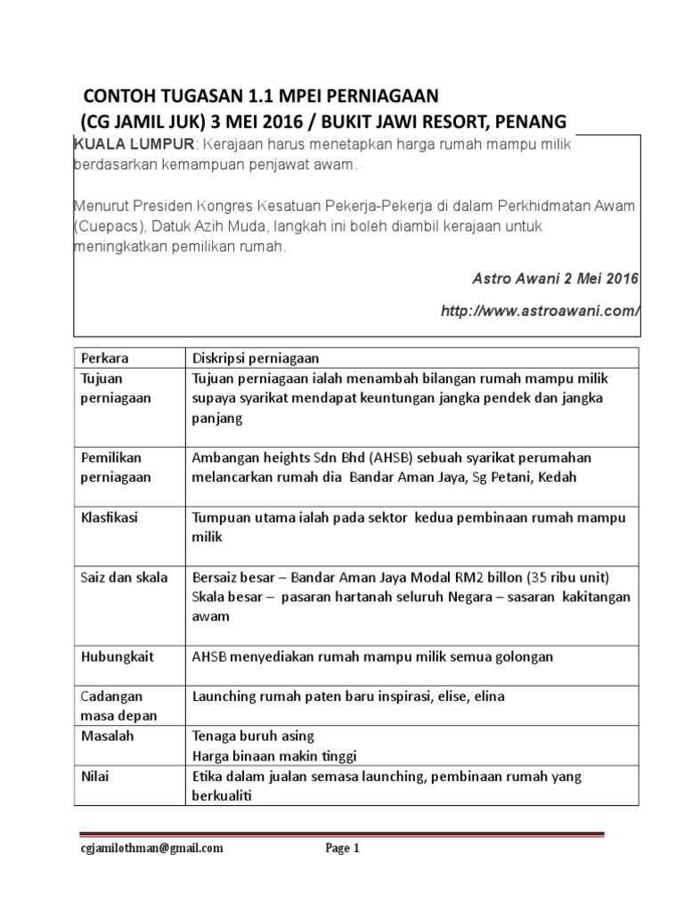 Contoh Tugasan 1.1 Mpei | PDF