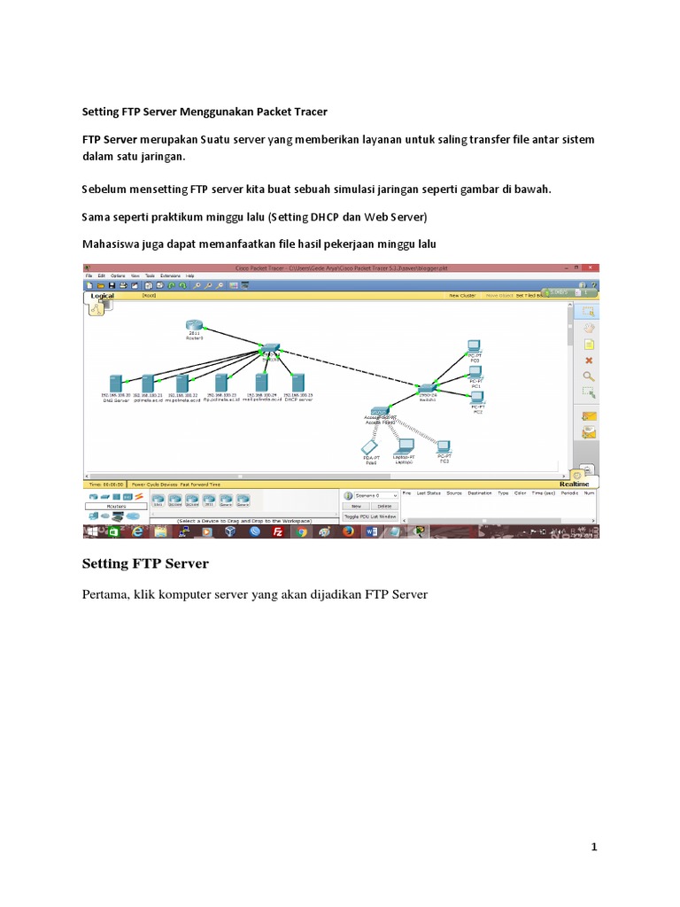 FTP Server Menggunakan Packet Tracer | PDF