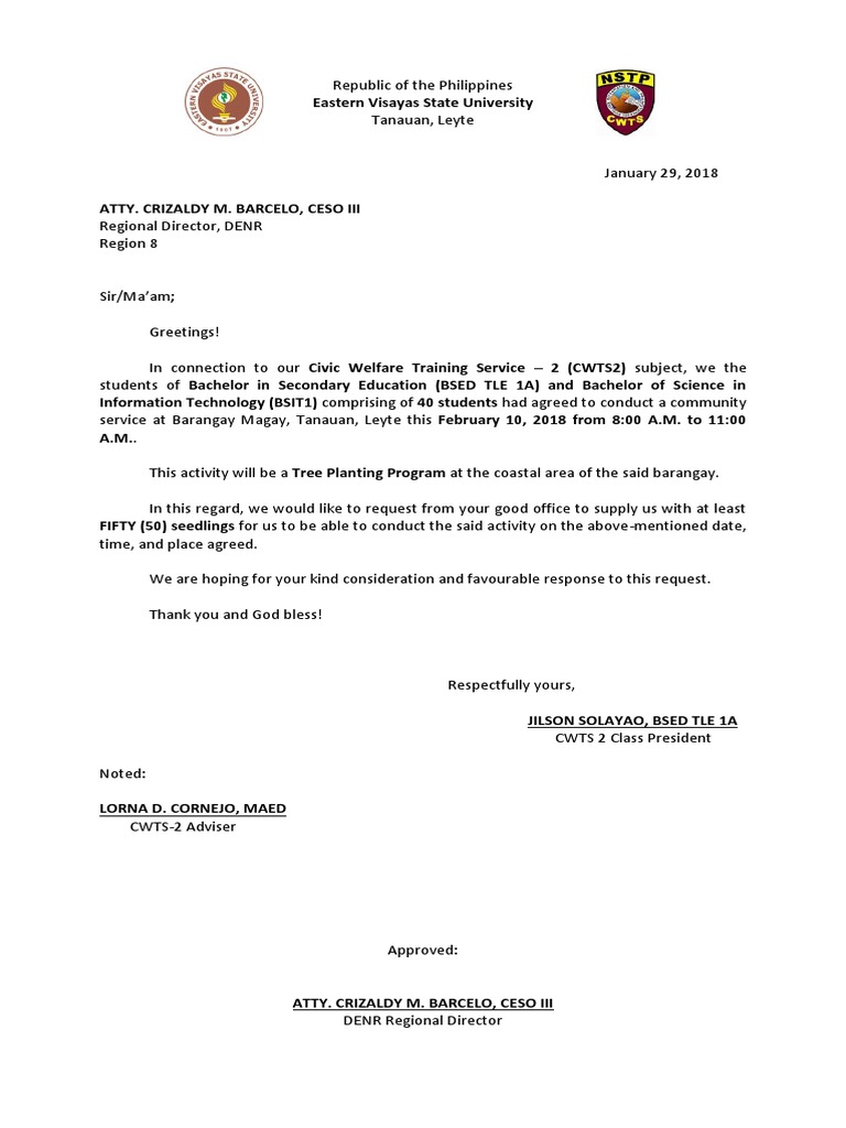 CWTS Comm Letter | PDF | Titles | Academic Degree