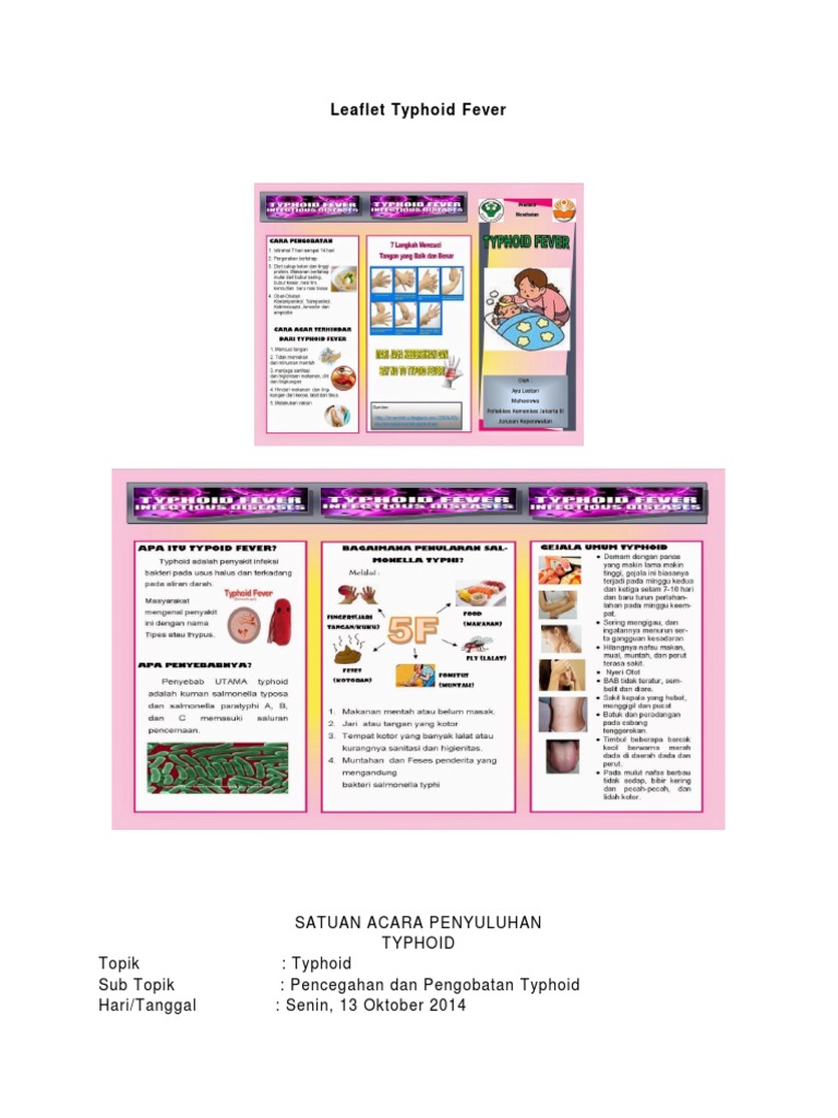 Leaflet Typhoid Fever | PDF | Sains & Matematika