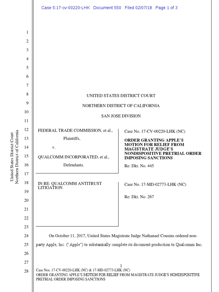 18-02-07 Order Setting Aside Sanctions Order | PDF | United States ...