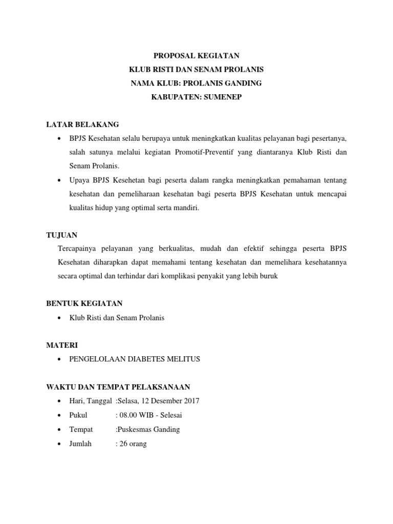 Proposal Prolanis Desember | PDF