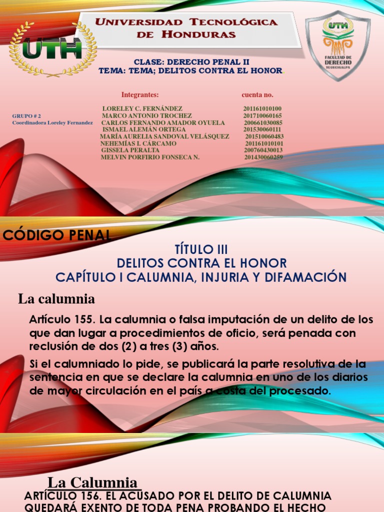 Título III Delitos Contra El Honor Capítulo I Calumnia, Injuria y Difamación. | PDF | Perdón | Queja