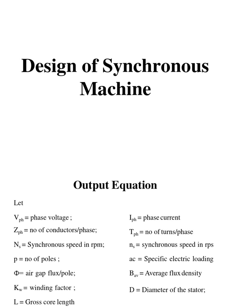 Synchronous Machine Design | PDF | Alternating Current | Inductor