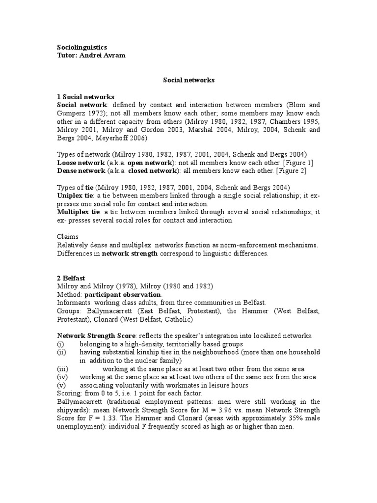 6 Social Networks | PDF | Sociolinguistics | Social Network