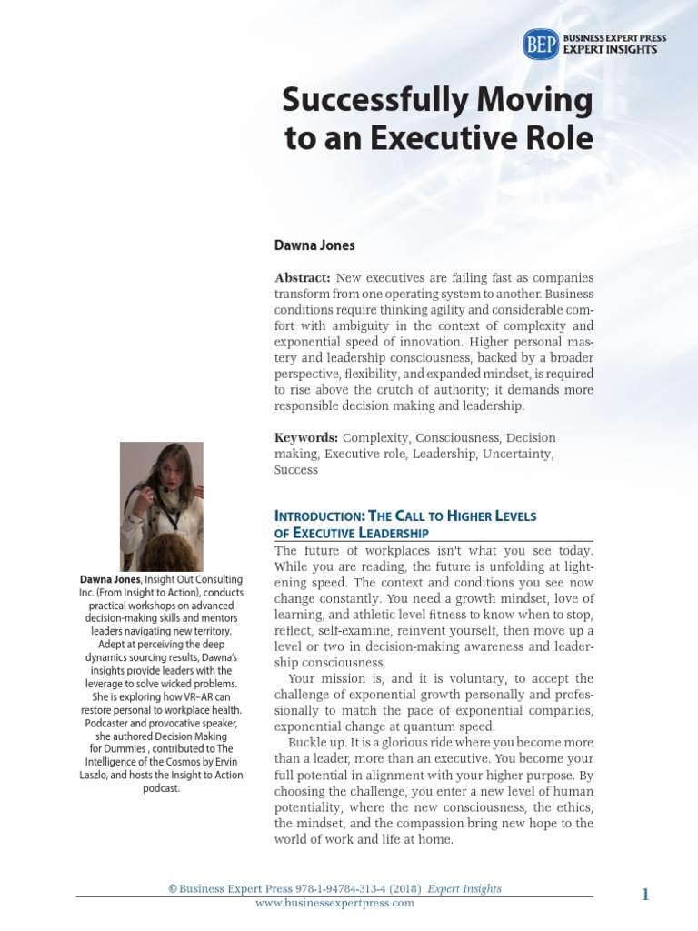 Successfully Moving To An Executive Role: Dawna Jones | PDF ...