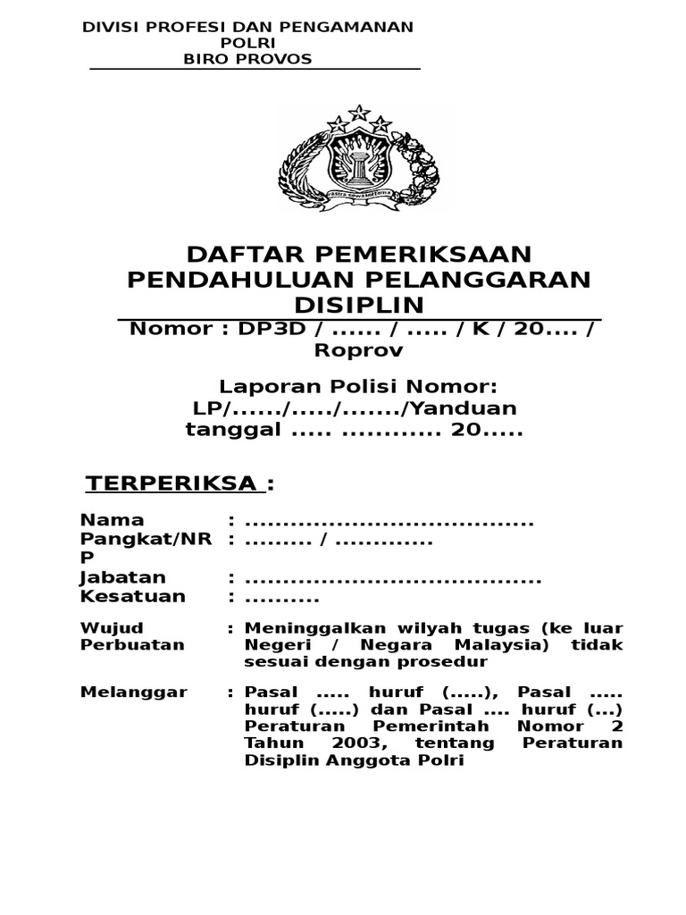 Cover Daftar Dp3d | PDF