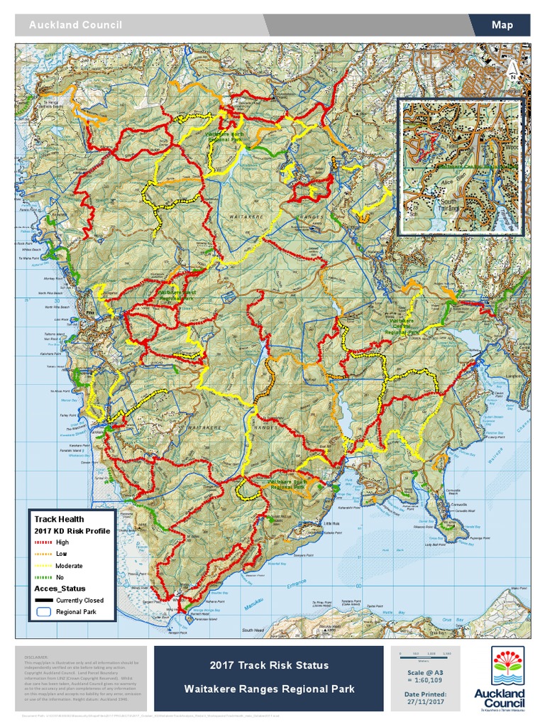 Waitakere Ranges Track Risk Status | PDF | Cartography | Geomatics
