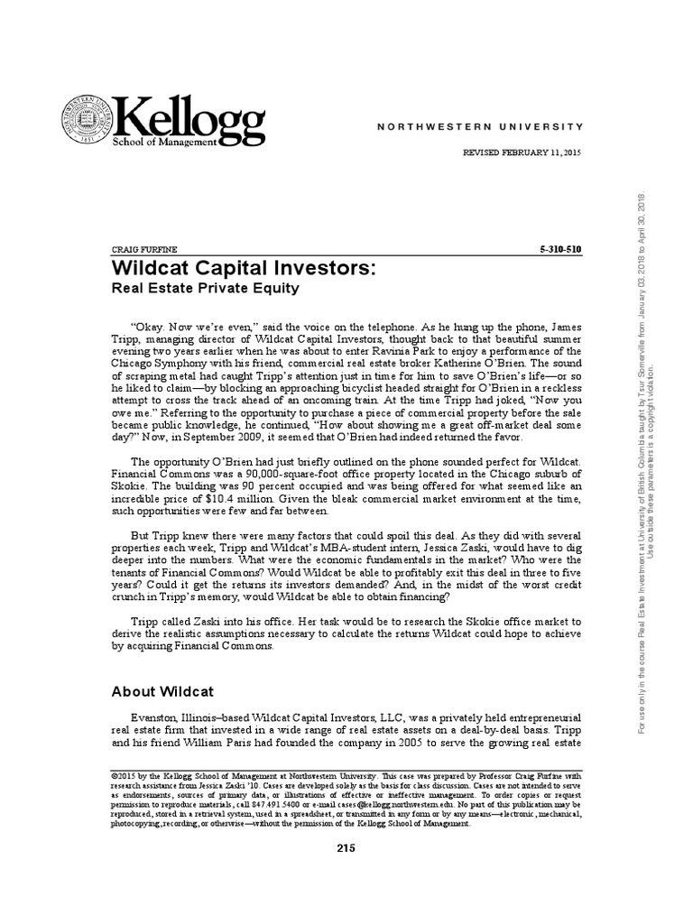 Wildcat Case | PDF | Loan To Value Ratio | Renting