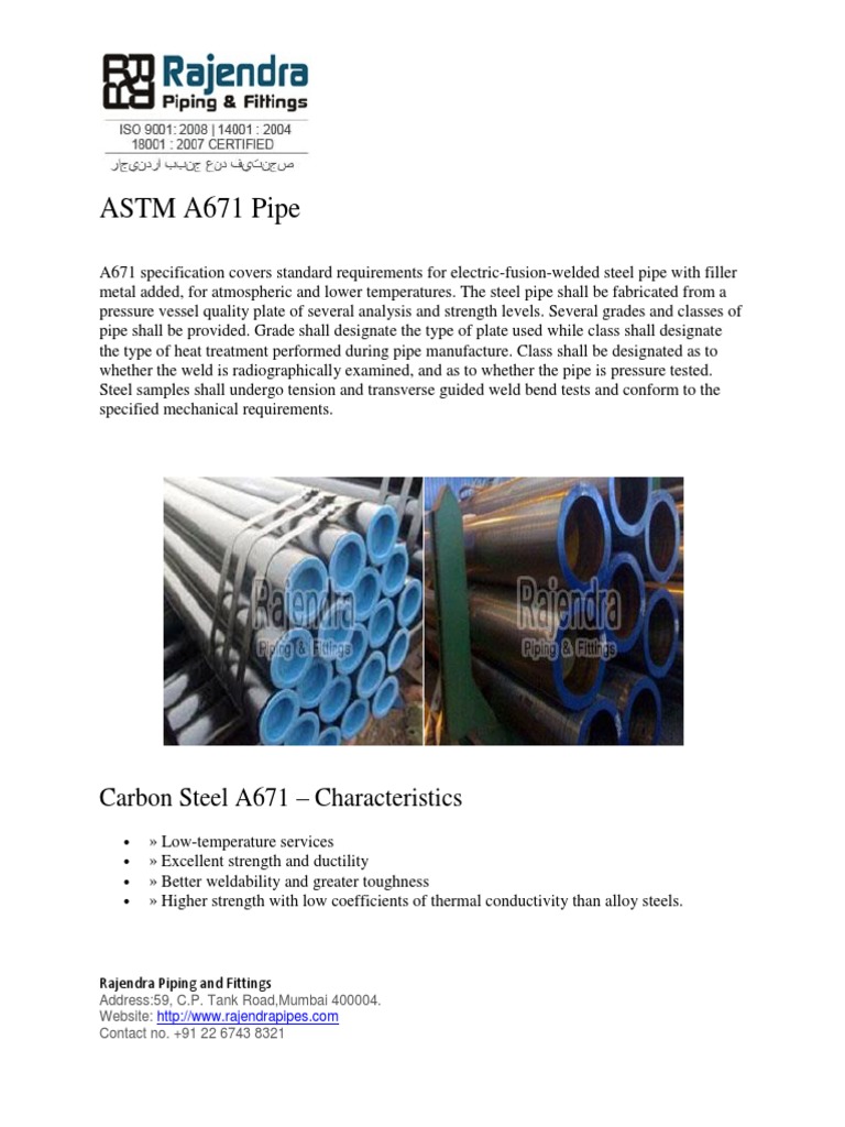 Astm A671 Pipe | PDF
