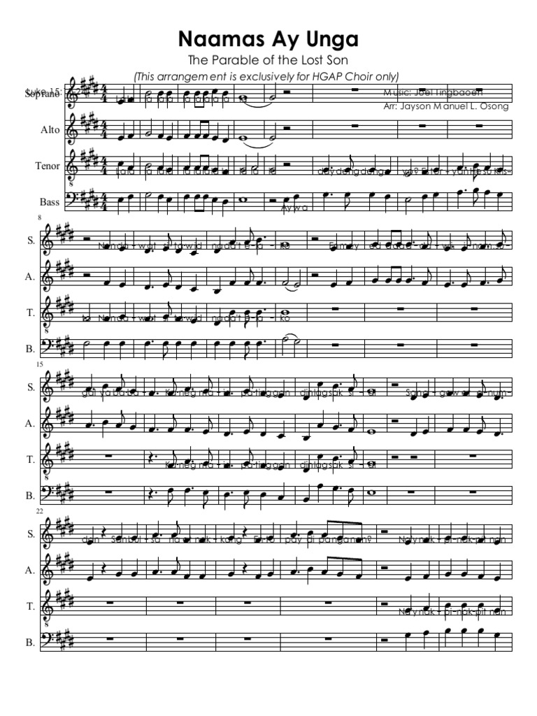 The Parable of the Lost Son Set to Music: Lyrics and Score for the ...