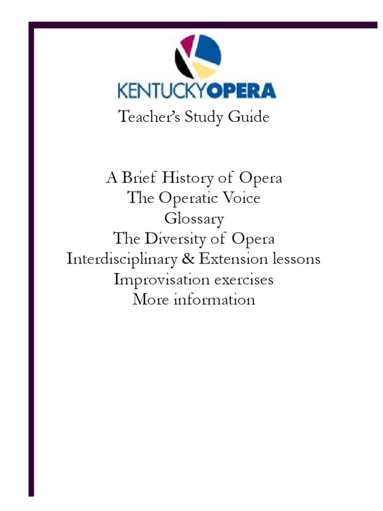 KY Opera Teacherguide PDF | PDF | Opera | Tempo