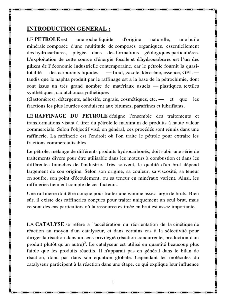 Raffinage du pétrole et hydrocraquage | PDF | Craquage | Catalyse