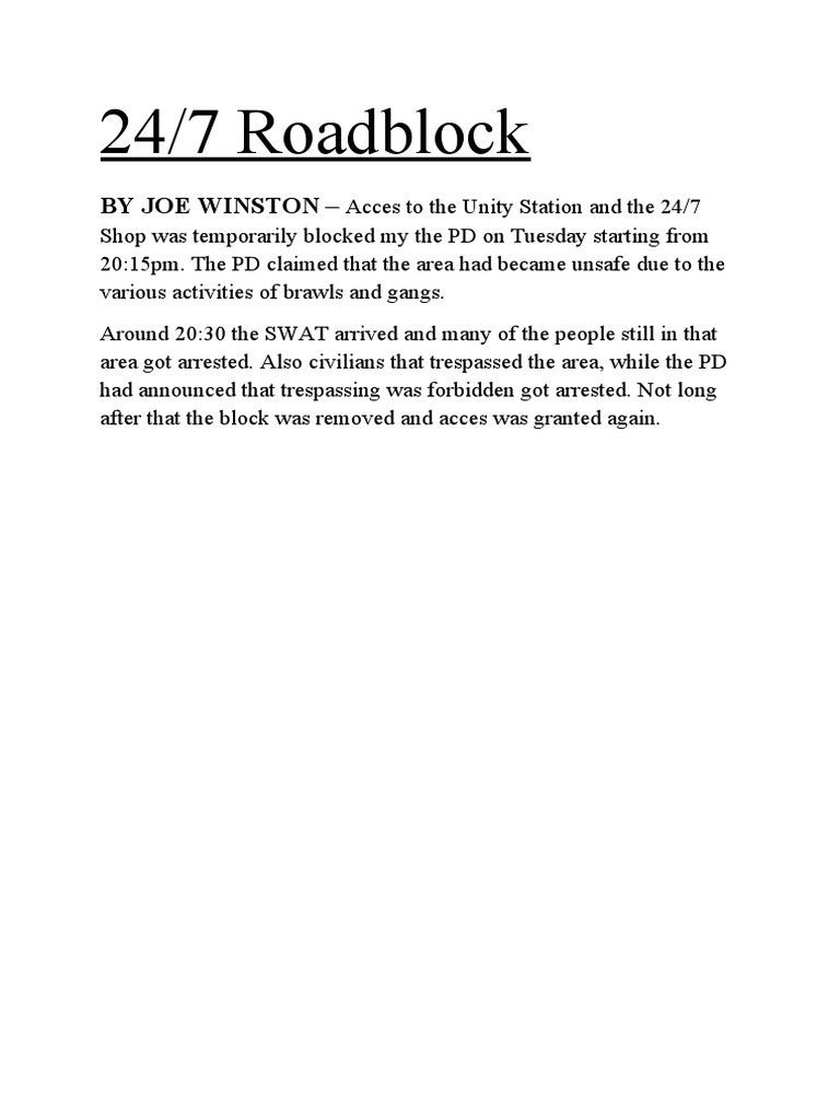 Roadblock | PDF