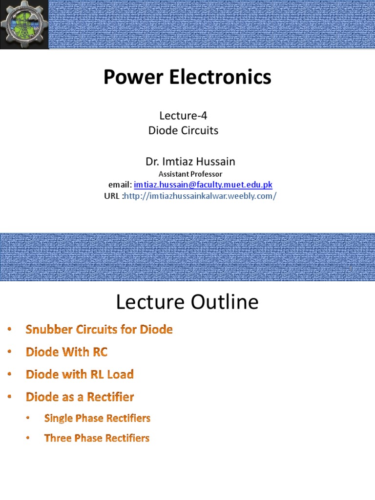 Lecture 4 Diode Circuits New | PDF | Rectifier | Transformer