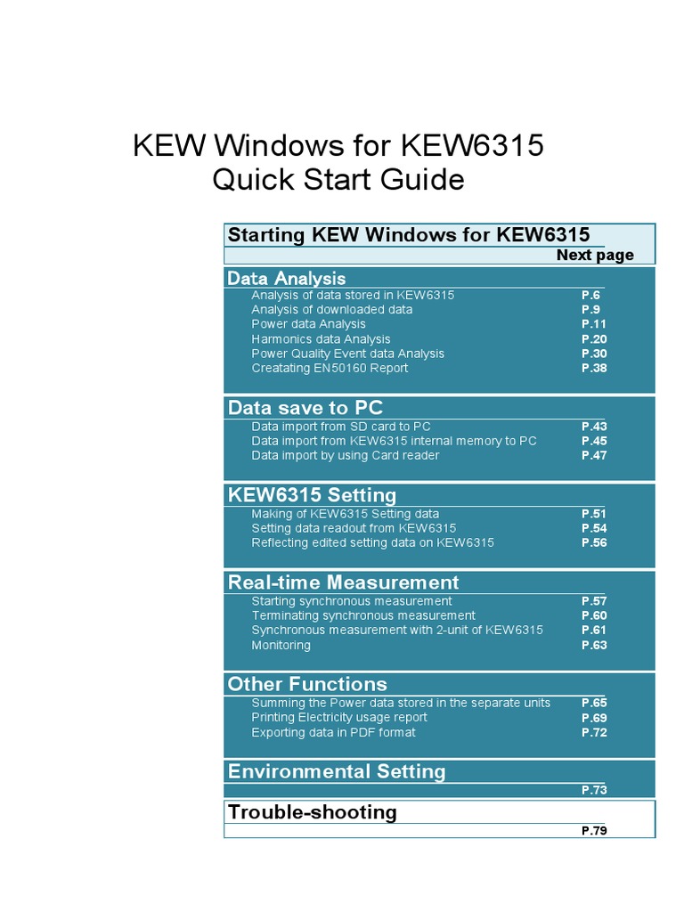 KEW Windows for KEW6315 Guide | PDF | Icon (Computing) | Time Series