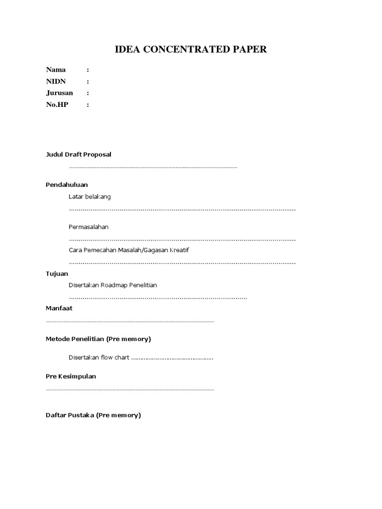 Idea Concept Paper | PDF