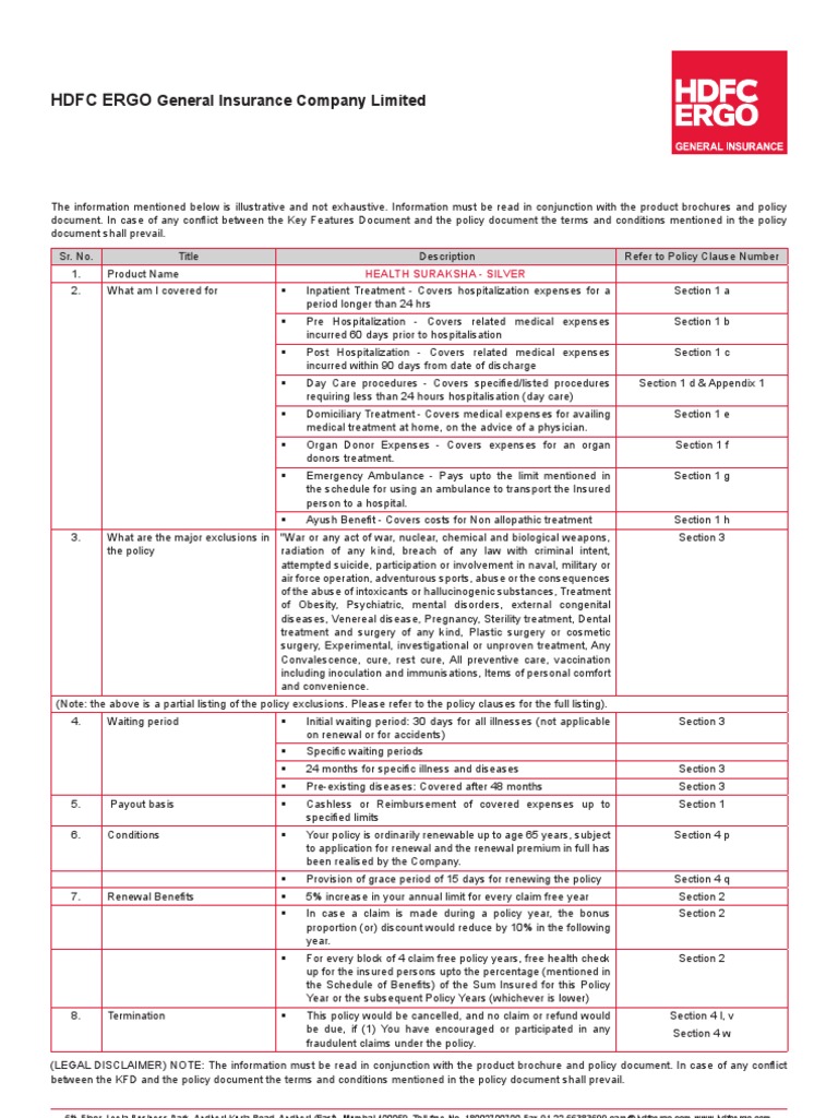 CIS Health Suraksha Policy Wording | PDF | Insurance | Hospital
