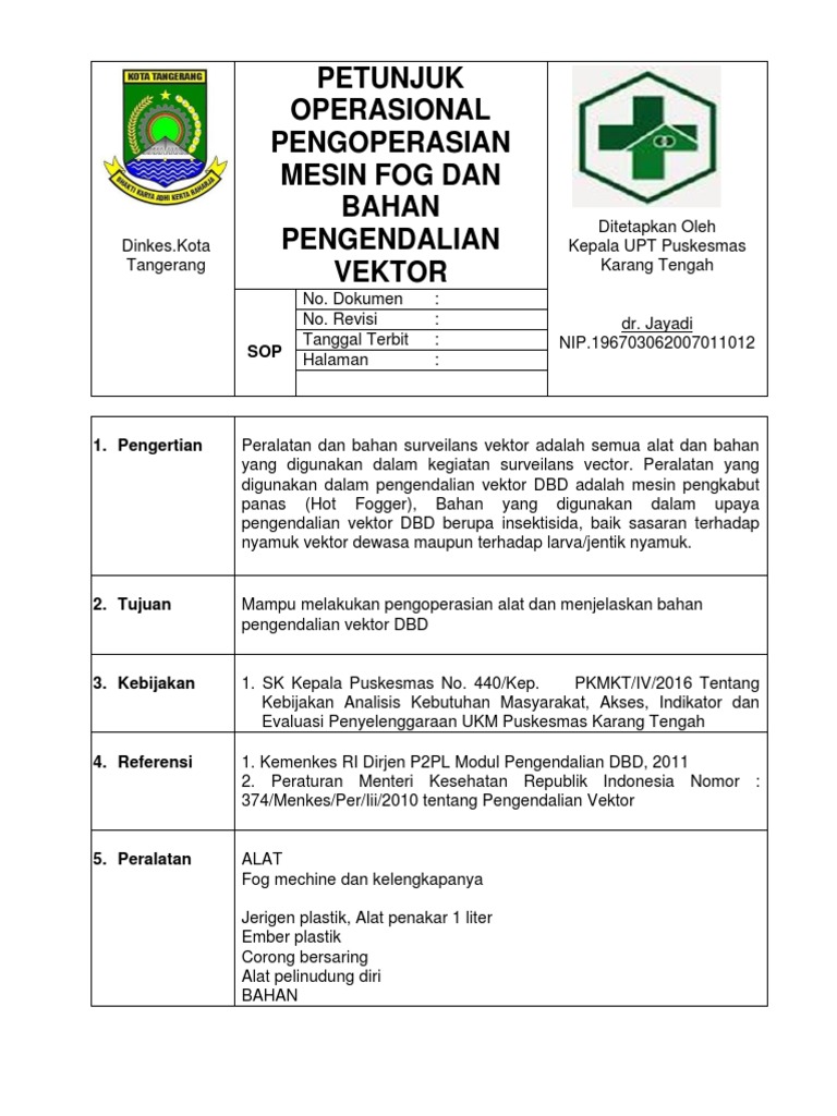 Sop Alat Fogging | PDF