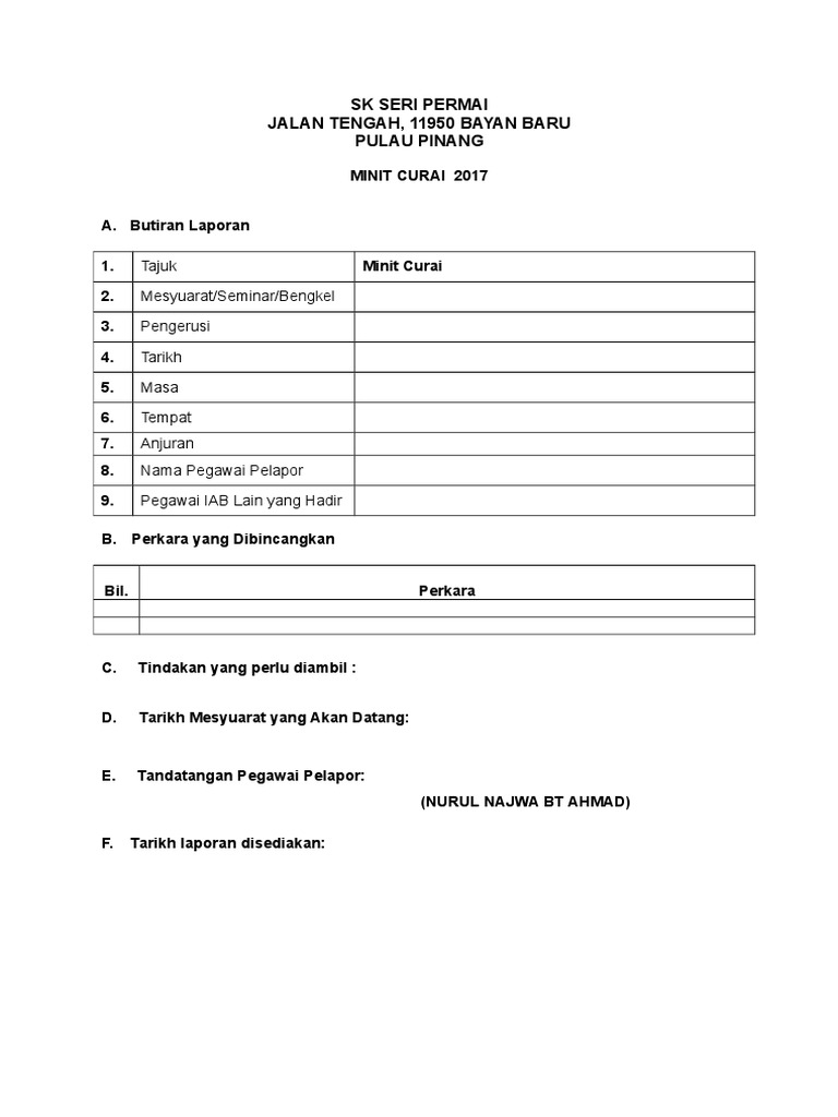 Tapak Minit Curai | PDF