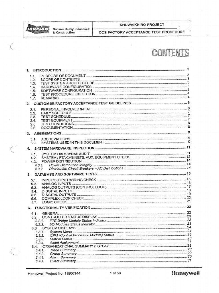 Factory Acceptance Test Procedure | PDF