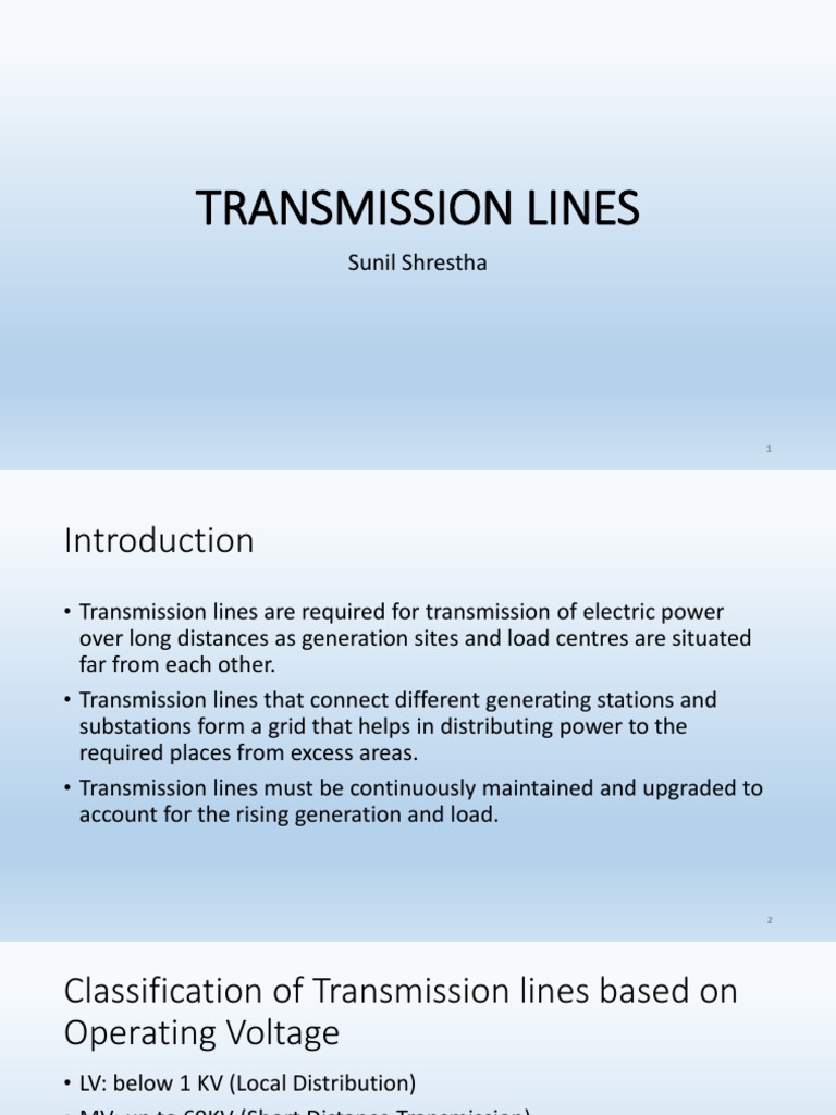 Transmission Lines Overview and Classification | PDF | Insulator ...