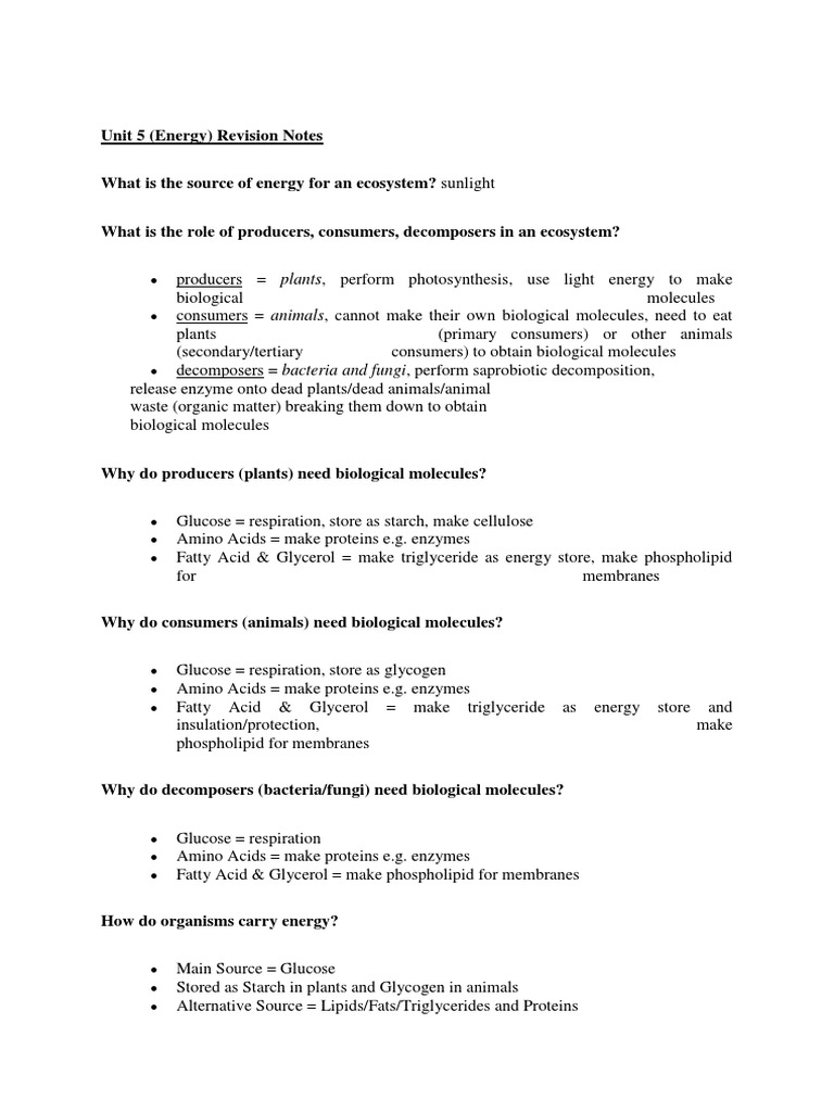 AQA A2 Biology Revision Notes | PDF | Chemical Synapse | Muscle Contraction