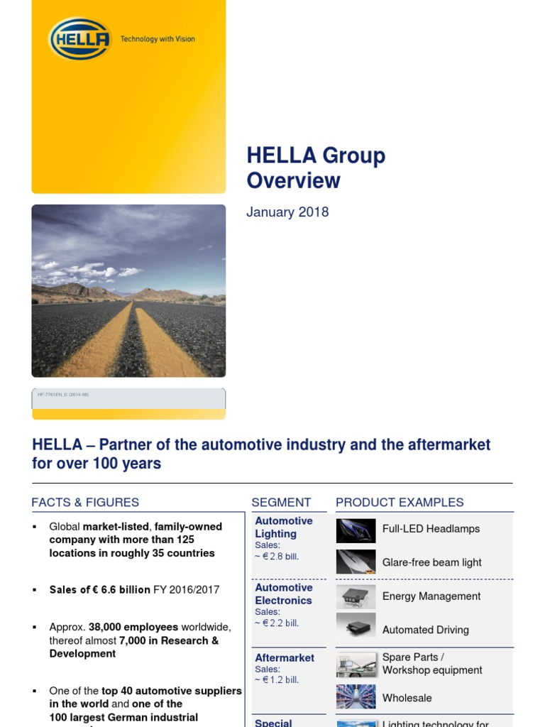 HELLA Group Overview | PDF | Automotive Industry | Vehicle Industry