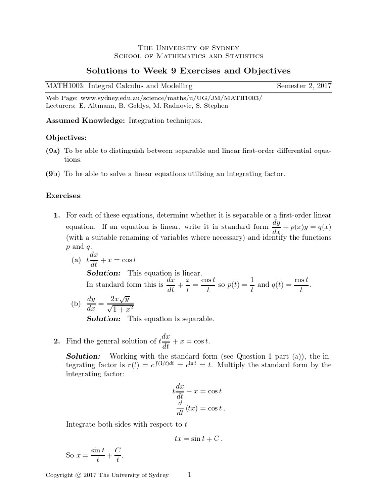 Solutions To Week 9 Exercises and Objectives | PDF | Electrical Network ...