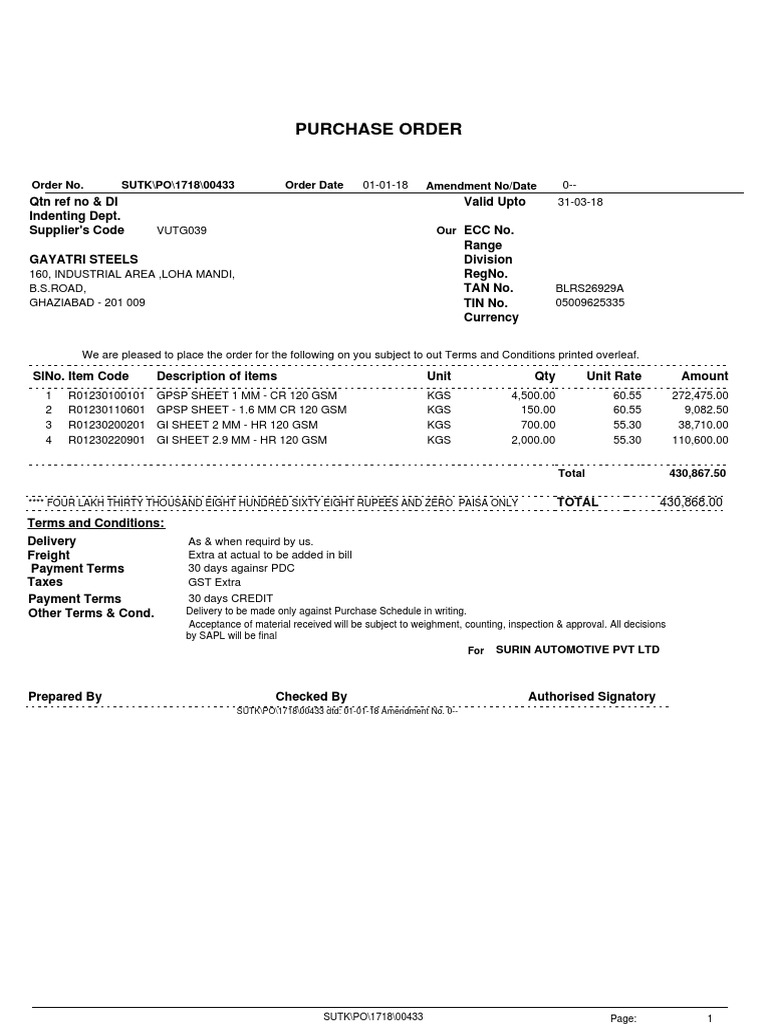 Purchase Order PO Is Pending For Approval (NOT VALID FOR SUPPLY) | PDF ...