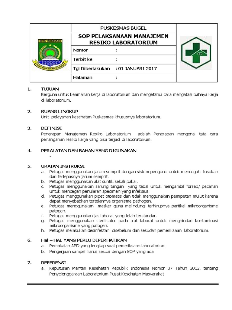 Manajemen Resiko Laboratorium | PDF