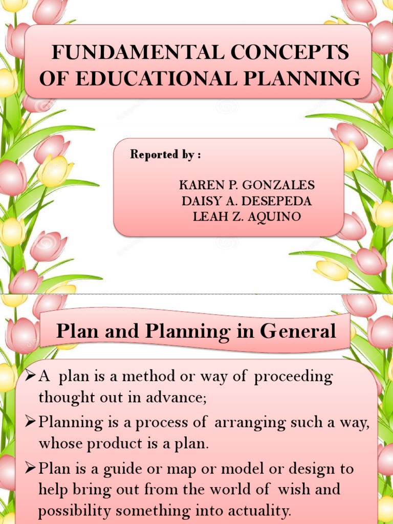 Fundamental Concepts of Educational Planning: Reported By: Karen P ...