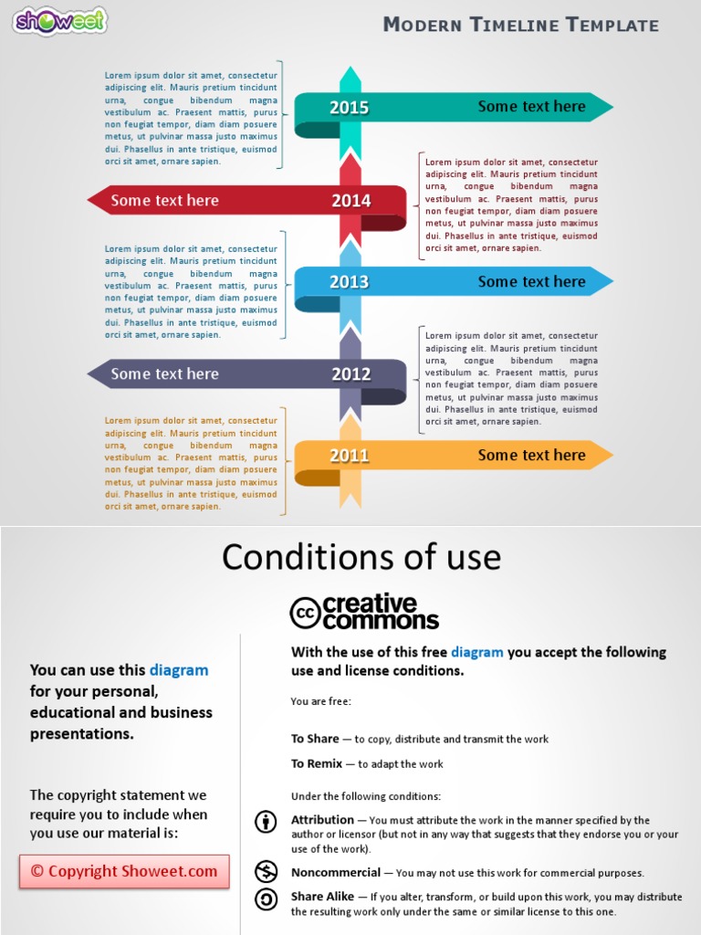 Modern Timeline PowerPoint | PDF | License | Copyright