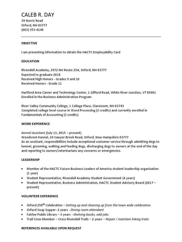 Caleb Day Resume | PDF