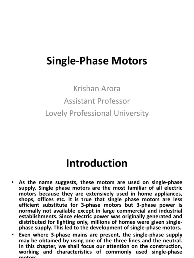 Single-Phase Induction Motors | PDF | Electric Motor | Electrical Equipment